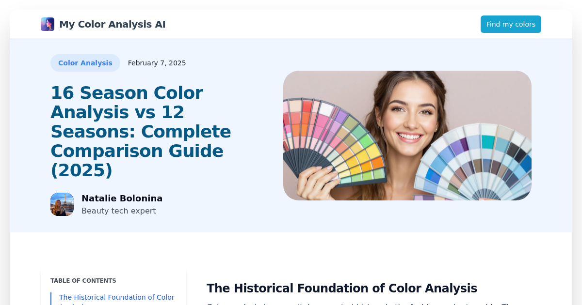 16 Season Color Analysis vs 12 Seasons: Complete Comparison Guide (2025)