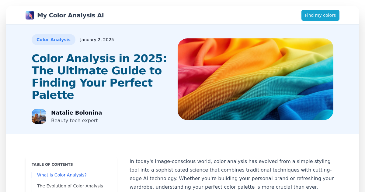 Color Analysis in 2025: The Ultimate Guide to Finding Your Perfect Palette
