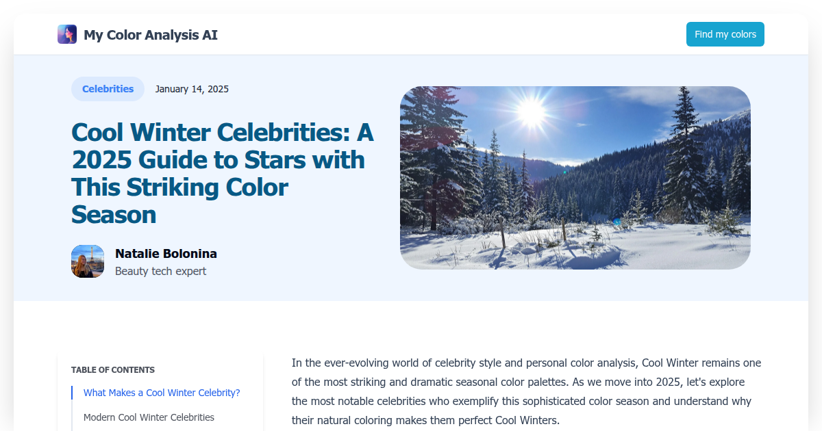 Cool Winter Celebrities: A 2025 Guide to Stars with This Striking Color ...