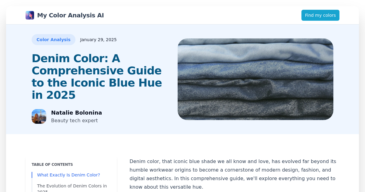 Denim Color: A Comprehensive Guide to the Iconic Blue Hue in 2025