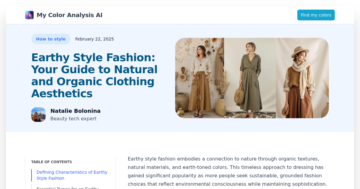 Earthy Style Fashion: Your Guide to Natural and Organic Clothing Aesthetics