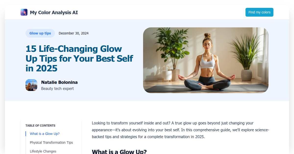 15 Life-Changing Glow Up Tips for Your Best Self in 2025