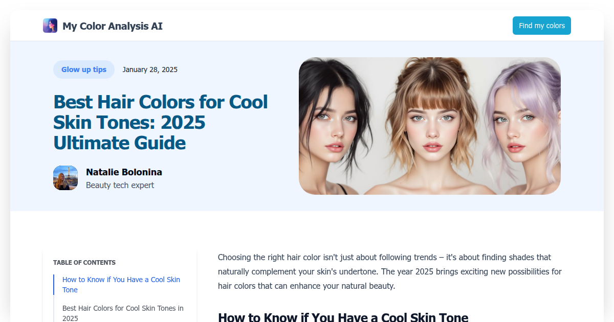 Best Hair Colors for Cool Skin Tones: 2025 Ultimate Guide