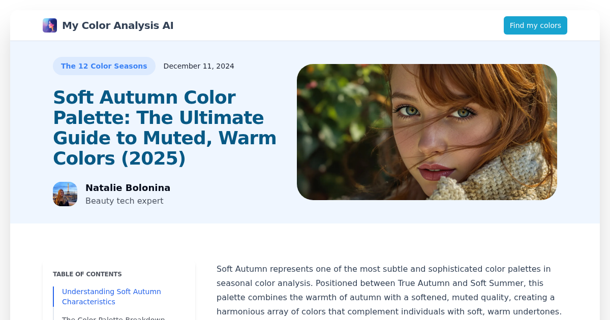 Soft Autumn Color Palette: The Ultimate Guide to Muted, Warm Colors (2025)