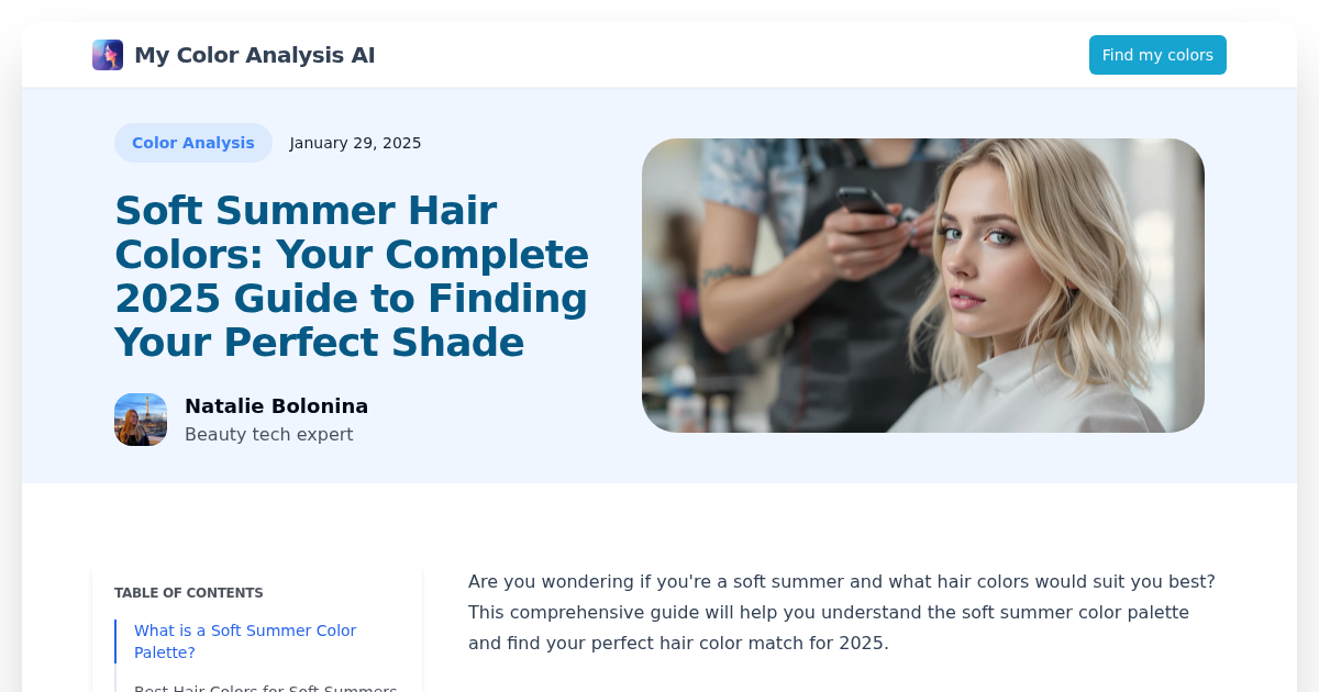 Soft Summer Hair Colors: Your Complete 2025 Guide to Finding Your ...