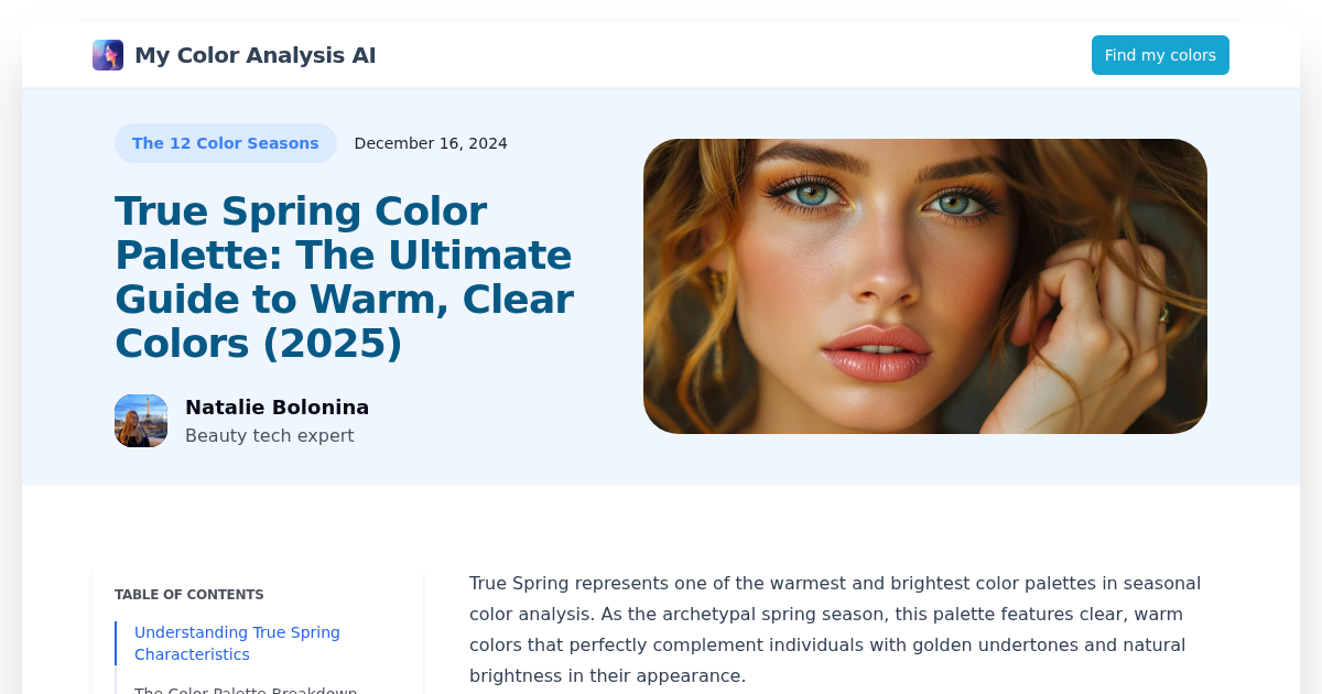 True Spring Color Palette: The Ultimate Guide to Warm, Clear Colors (2025)