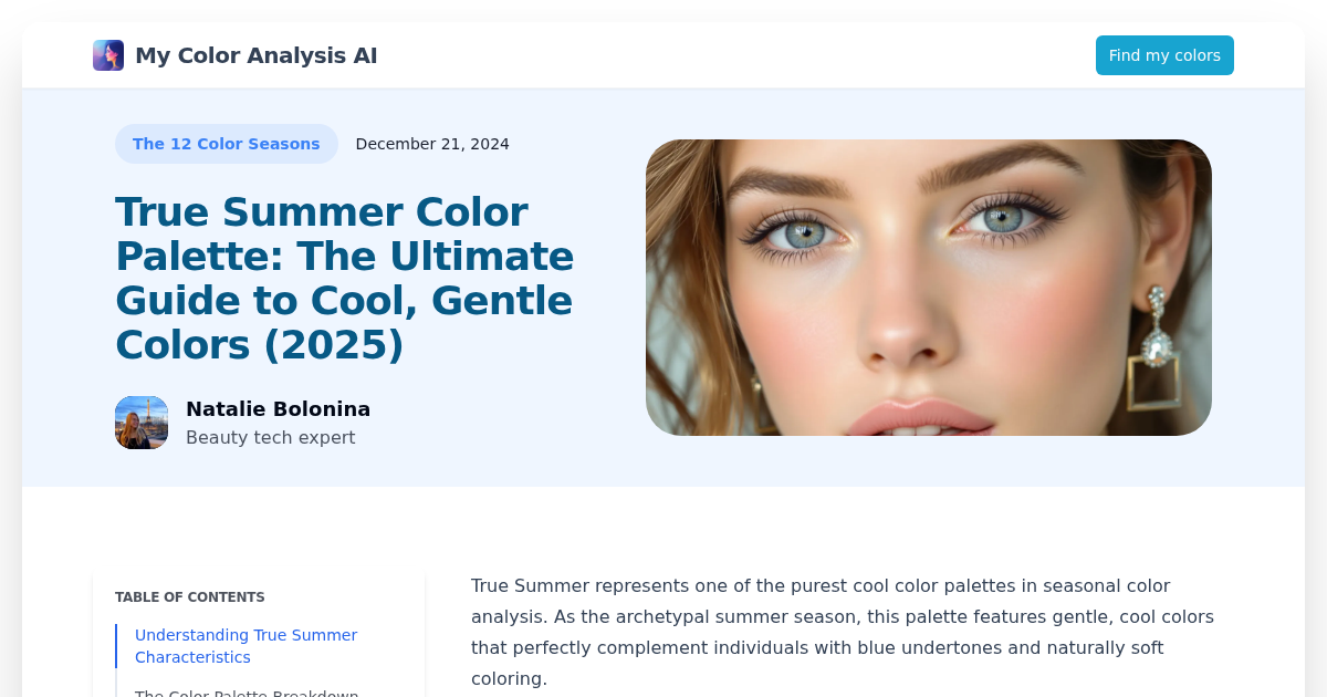 True Summer Color Palette: The Ultimate Guide to Cool, Gentle Colors (2025)