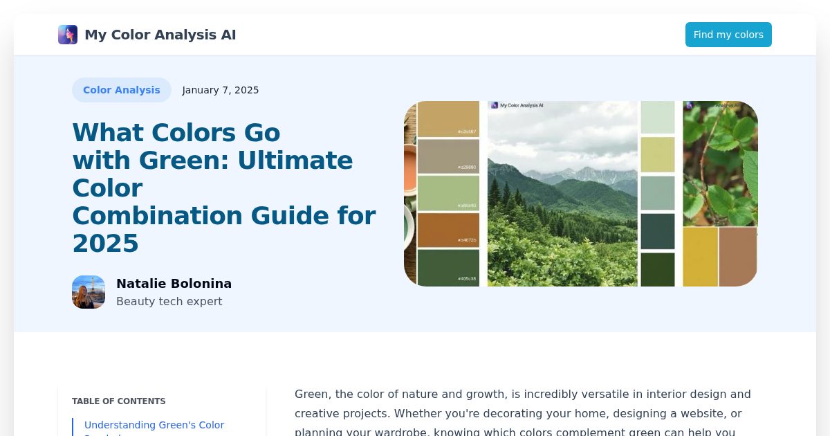 What Colors Go with Green: Ultimate Color Combination Guide for 2025