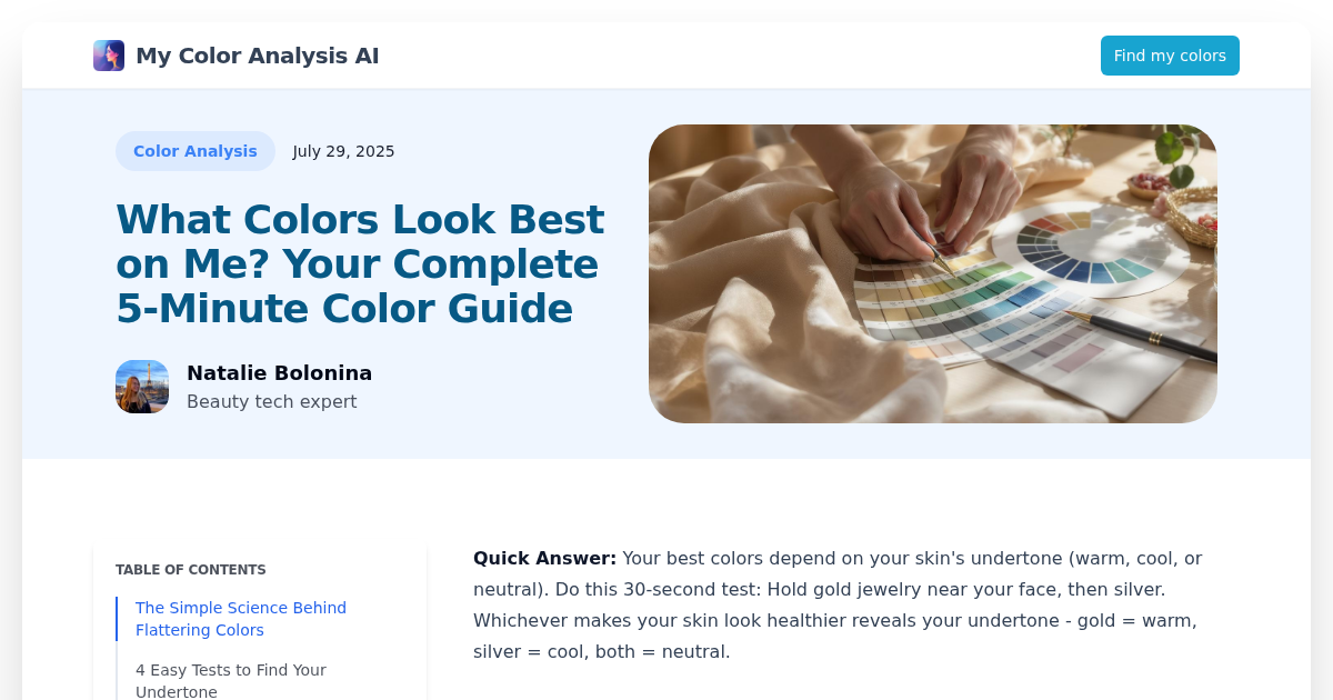 What Colors Look Best on Me? Your Complete 5-Minute Color Guide