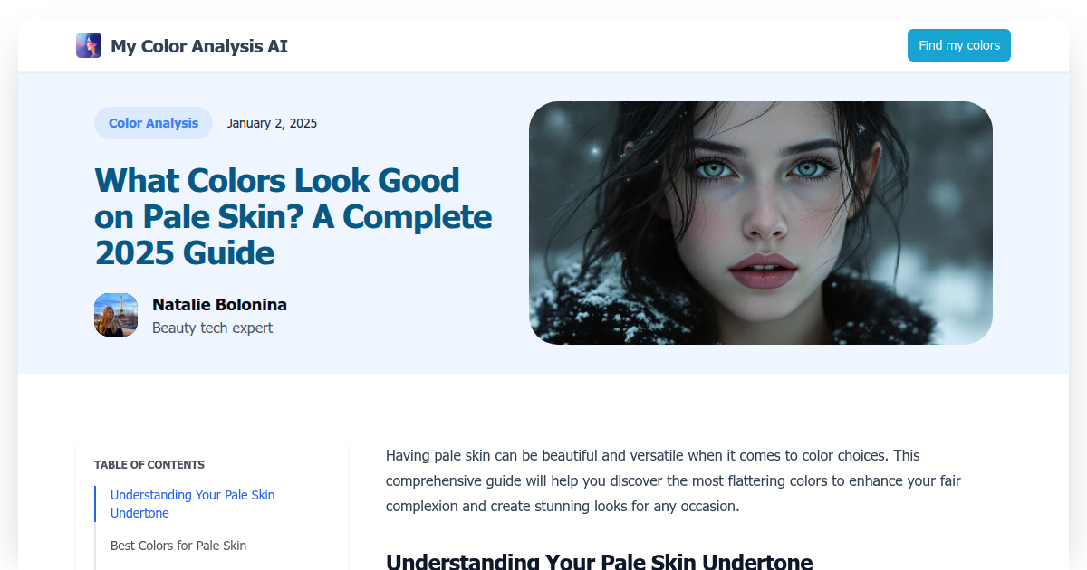 What Colors Look Good On Pale Skin A Complete 2025 Guide